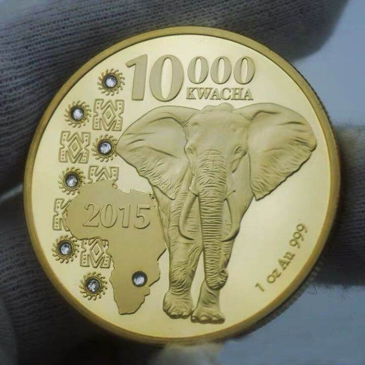 2015 Zambia 1oz.999 African Elephant 10000 Kwacha Gold Animal ...