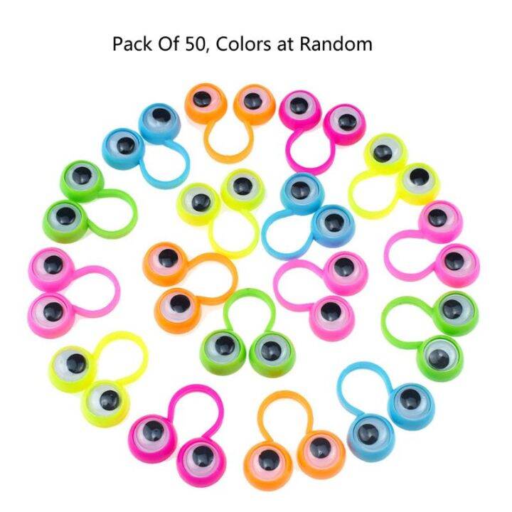 50Pcs Eye Finger Puppets Googly Eyes Rings Eyeball Ring Kit for Kids ...