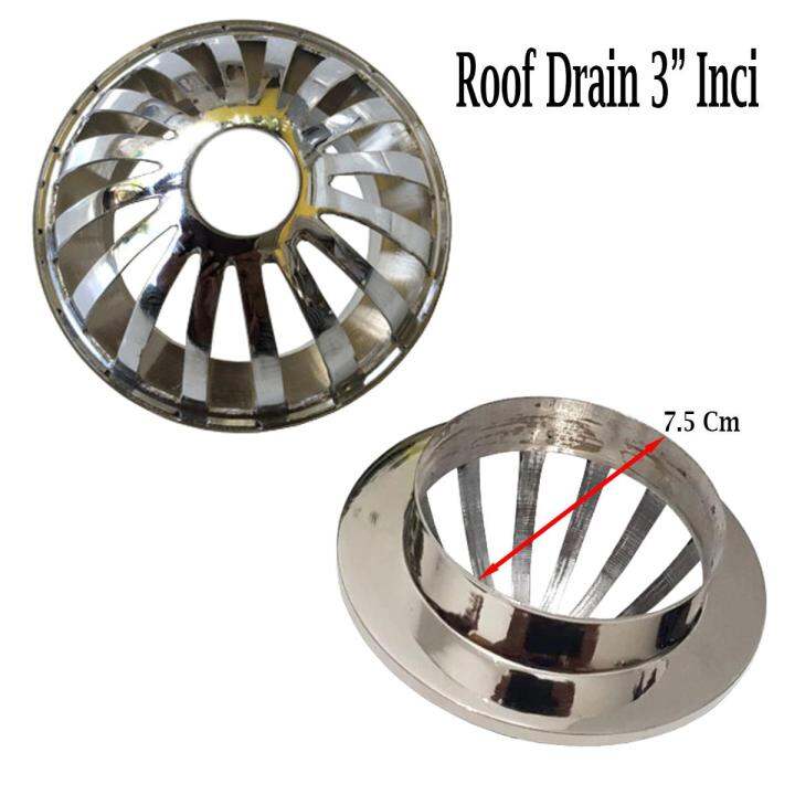 Rm - ROOF DRAIN 3 INCH STAINLESS BAGUS MURAH - SARINGAN ROOF DRAIN ...