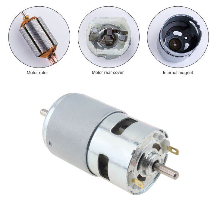 795 DC Motor 12V-24V Double Output Shaft Micro Motor with Double Ball ...