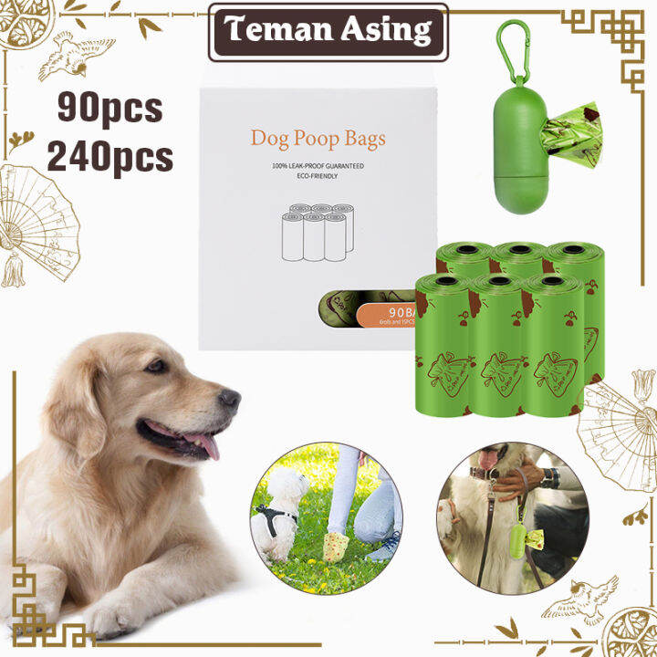 90 / 240PCS Kantong Plastik Poop Kucing Anjing Peliharaan Poop Bag ...