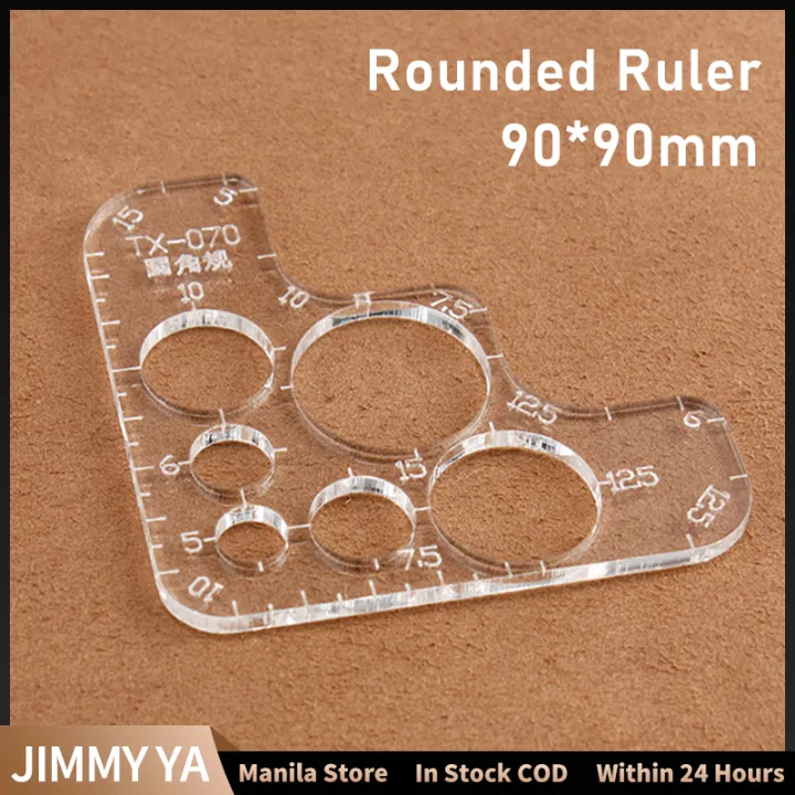 9*9cm Acrylic Rounded Ruler R Ruler Rounded Corner Hole Stitching ...