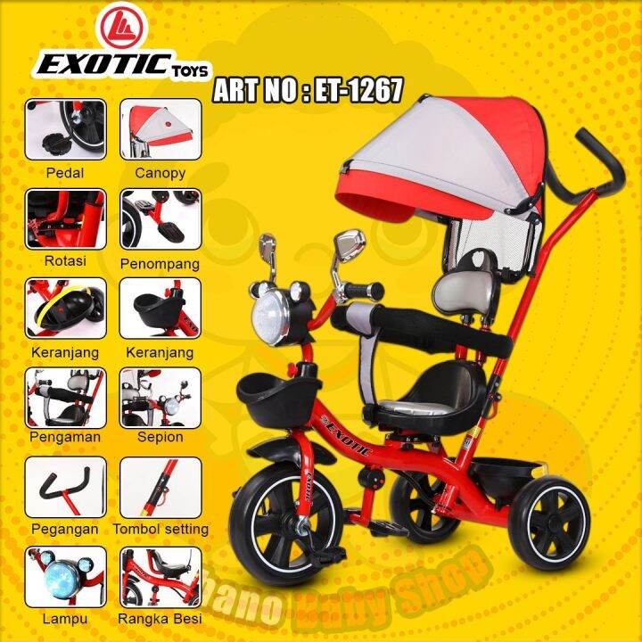 SEPEDA ANAK RODA TIGA 3 TRICYCLE EXOTIC ET 1267 | Lazada Indonesia