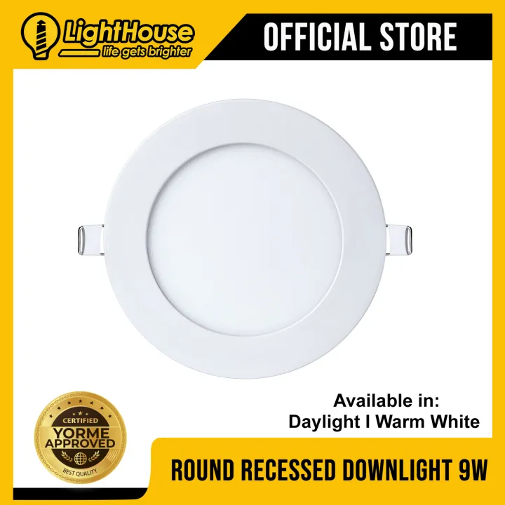 LIGHTHOUSE Recessed Downlight / Panel LED Round 6" 9W DAY LIGHT | WARM ...