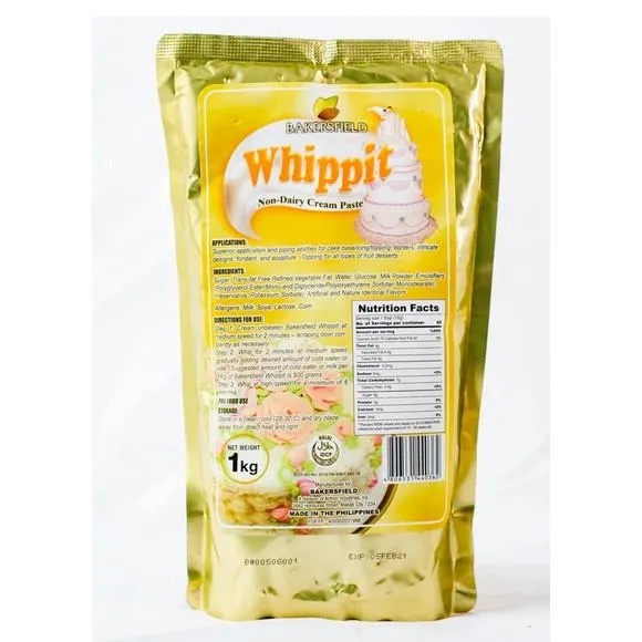 Hot sale Bakersfield Whippit Non-Dairy Cream Paste Plain 1 kg Icing ...