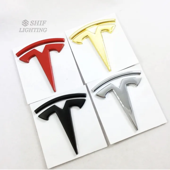 HYS 1 X Metal TESLA Logo Car Auto Decorative Rear Front Replacement ...