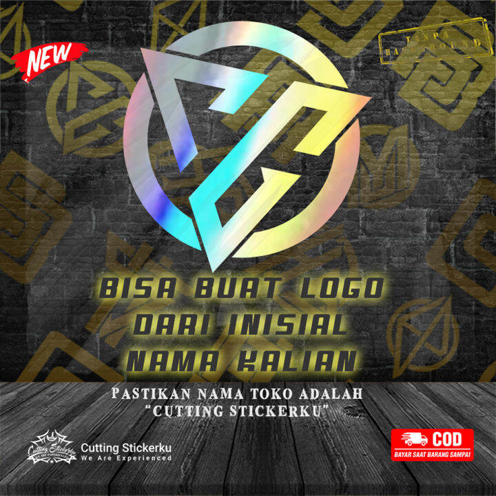 Cutting Stiker Inisial Logo Custom Variasi Motor Mobil Kaca Sticker ...