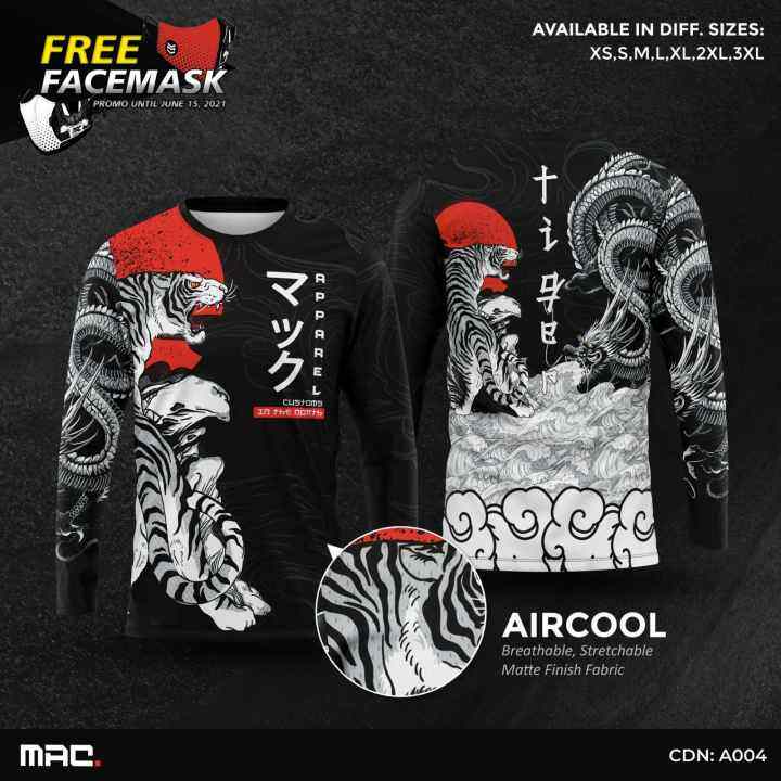 MAC CUSTOMS Aircool Fabric Full Sublimation Long Sleeve A004 | Lazada PH