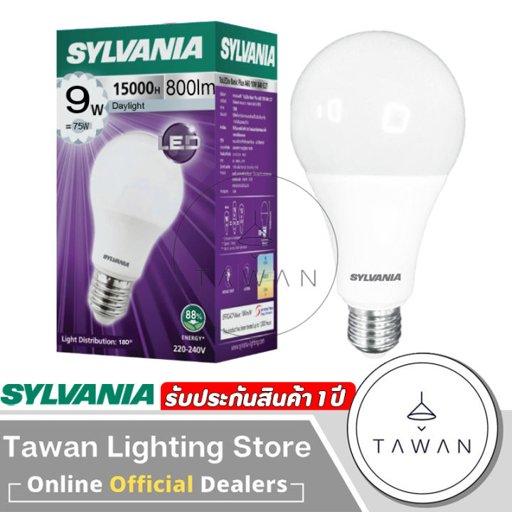 Sylvania หลอดไฟแอลอีดี 9วัตต์ LED Bulb 9w รุ่น Basic Plus Daylight แสง ...