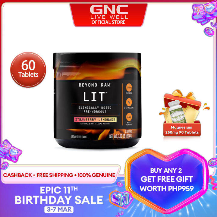 [NEW LAUNCH] LIT Clinically Dosed Pre-Workout Straberry Lemonade 7.20oz ...