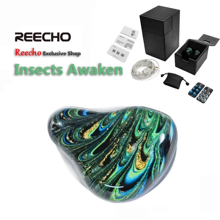 Reecho SJ03 Insects Awaken 4BA Flagship HiFi In-Ear Earphone with 3D Handcrafted Shell, Dual ...