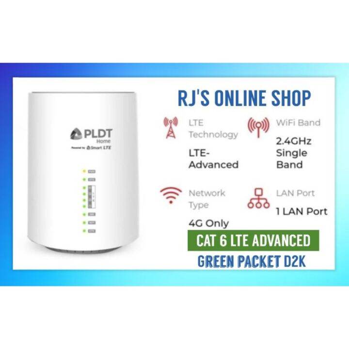 PLDT Home Prepaid Wifi Cat 6 Green packet LTE Advanced D2K-FT10 | Lazada PH