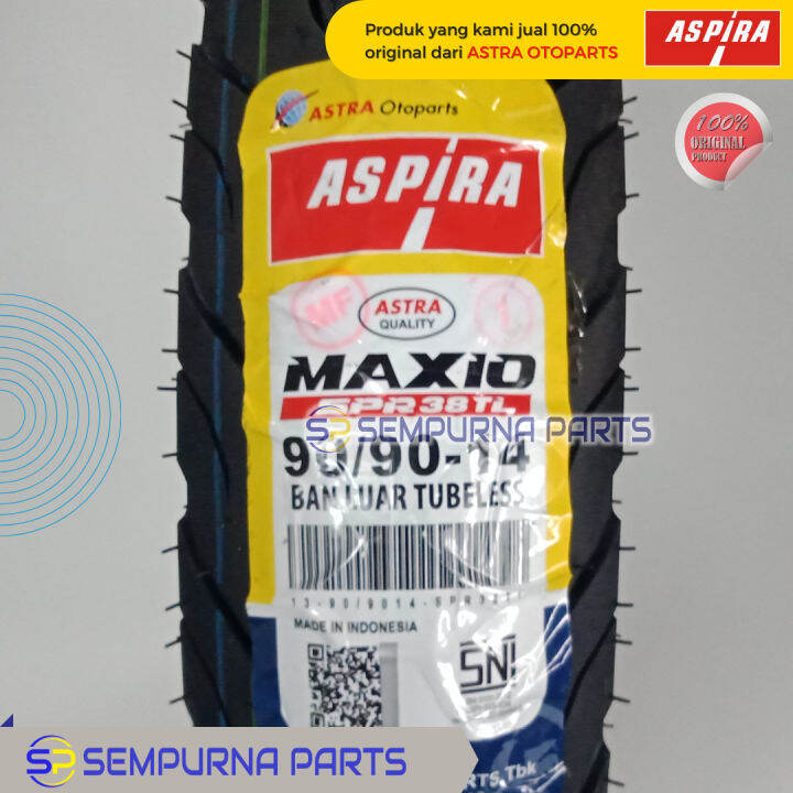 BAN LUAR TUBELESS MAXIO SPR38 90/90-14 - ASPIRA | Lazada Indonesia