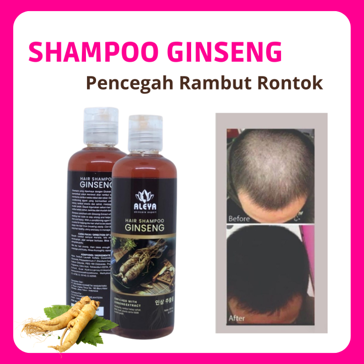 Aleya Exctract Ginseng Sampo shampo rambut rontok 500ml Meningkatkan Pertumbuhan Rambut Rambut ...