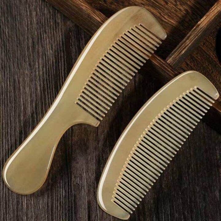 Natural Horn Comb Anti-static Buffalo Fine Tooth Comb Hair and Scalp ...