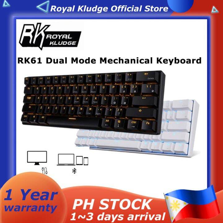 Royal Kludge RK61 K28 Dual Mode 60 RGB Mechanical Gaming Keyboard Bluetooth And Wired Hotswappab ...