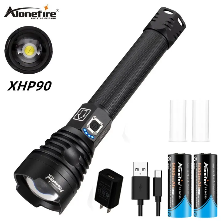 Alonefire H34 Super Powerful XHP90 LED Flashlight Waterproof Ultra ...