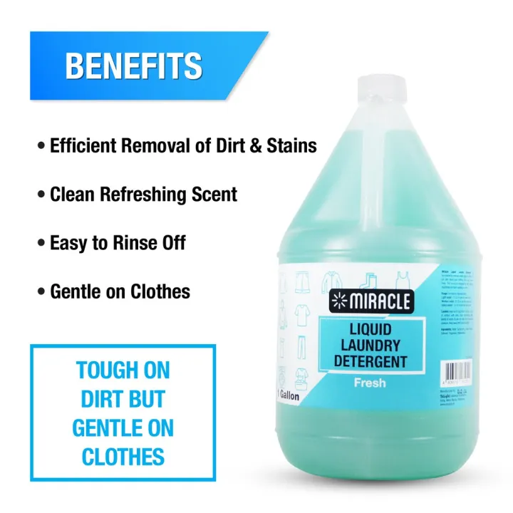 Miracle Clean Liquid Laundry Detergent Fresh 1 Gallon durable | Lazada PH
