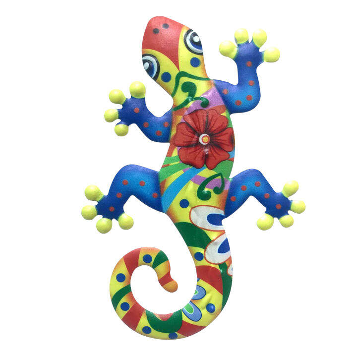 ศิลปะจากโลหะ Gecko โมเดลโลหะ Lizard รูปปั้นแขวนหัตถกรรมสำหรับรั้วตกแต่ง ...