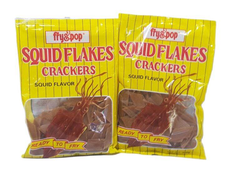 Fry & Pop Squid Flakes Crackers - Squid Flavor (pack of 2 x 200 grams ...