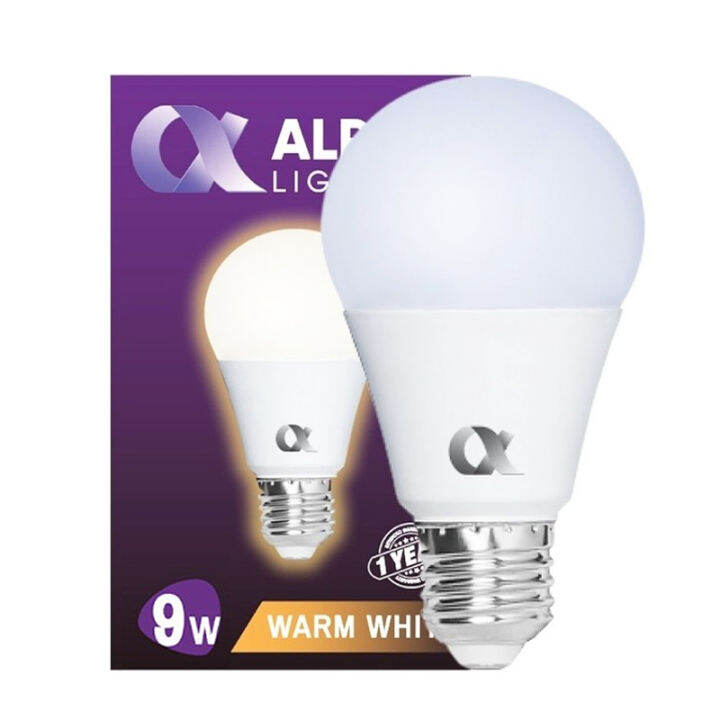 ALPHA (LED BULB) WARM WHITE 9W ขั้ว E27 | Lazada.co.th