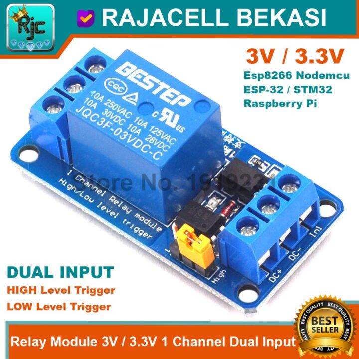 Relay Module 3.3V 3V 1 Channel Dual Input High Low Trigger for ESP8266 | Lazada Indonesia