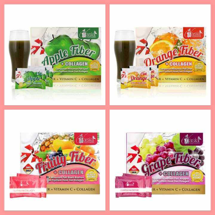 VASIA APPLE FIBER/ORANGE FIBER/FRUITY FIBER/GRAPE FIBER (1 Kotak = 10 Sachet x 15gm) | Lazada