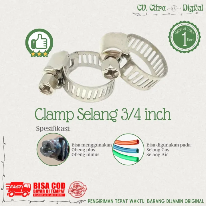 Klem Selang Gas / Klem Selang Air 3/4inch / Hose Clamp Selang Gas ...