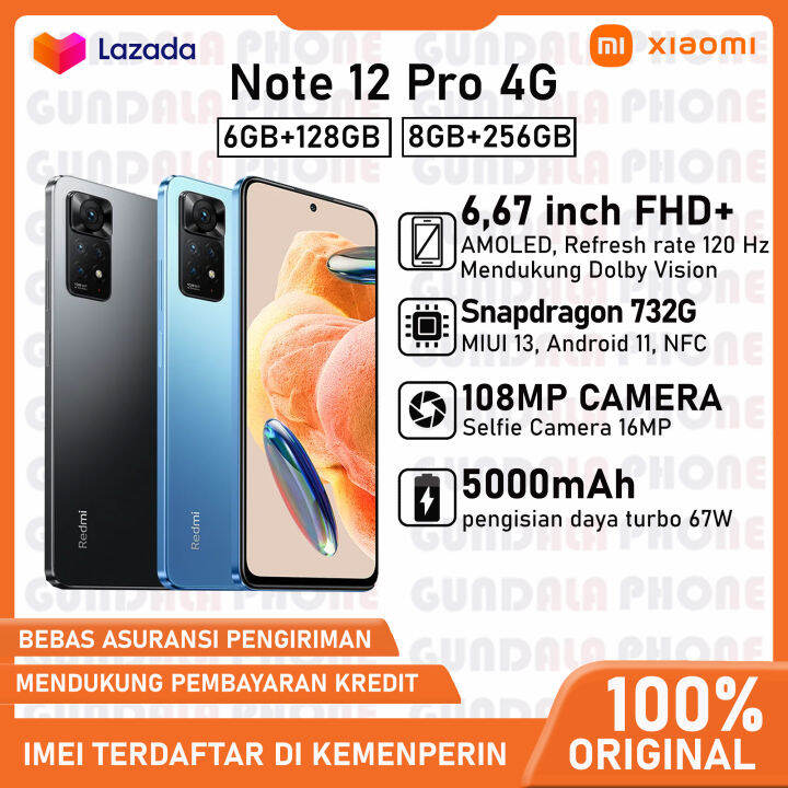 Xiaomi Redmi Note 12 Pro 4G - Garansi resmi | Lazada Indonesia