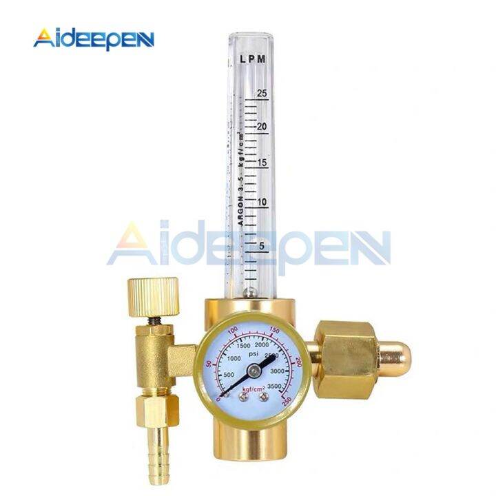 AR191 Argon Flow Meter Pressure Gas Flow Regulator Reducer Pressure Gas Flowmeter Welding Gauge ...