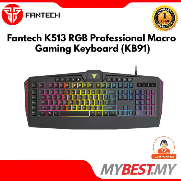 Fantech K513 RGB Professional Macro Gaming Membrane Keyboard (KB91 ...