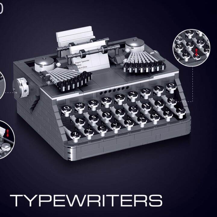LEGO Retro Typewriter Building Blocks Puzzle Small Particle Assembled ...