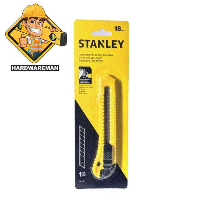 Stanley Cutter Knife Snap-Off 18mm, Heavy-Duty Retractable Blade ...