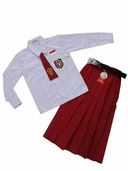 SET LENGKAP SERAGAM MERAH PUTIH SD ANAK PEREMPUAN KELAS 1 SAMPAI 6 SD ...