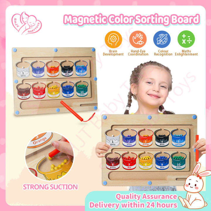 SHJT Early Education Toy Magnetic Color Sorting Board and Number Maze ...