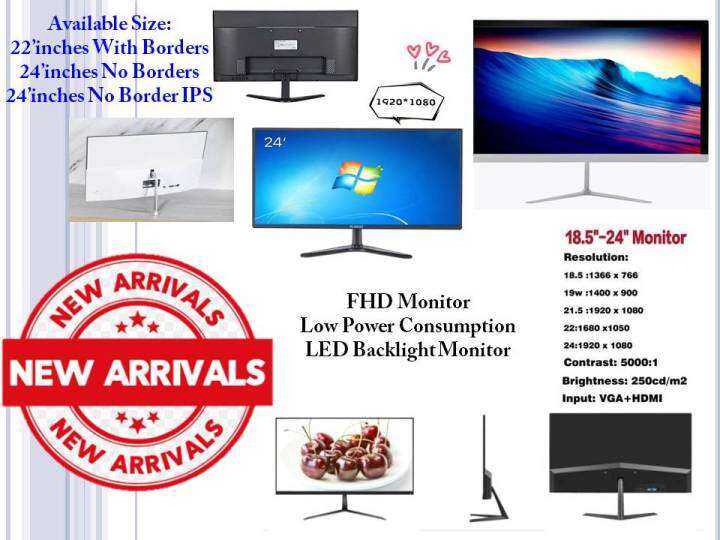 LED/FHD Monitor 24 /22 inch Computer Desktop Flat Monitor | Lazada PH