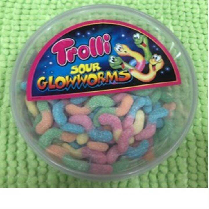 pCIKUi4z Trolli Gummy Candies Sour Glowworms in Tub / 500 grams | Lazada PH