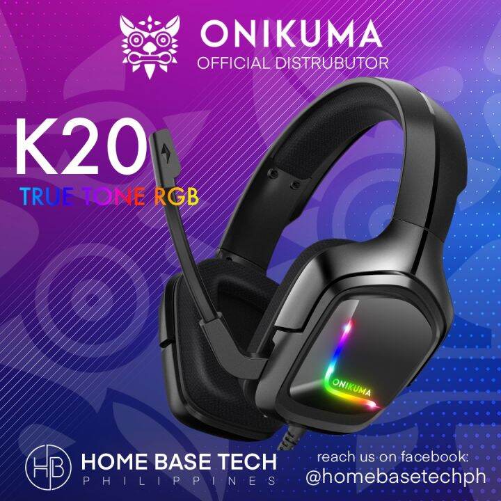 K20 ONIKUMA Gaming Headset 3.5mm Wired Over-Ear RGB with Microphone ...