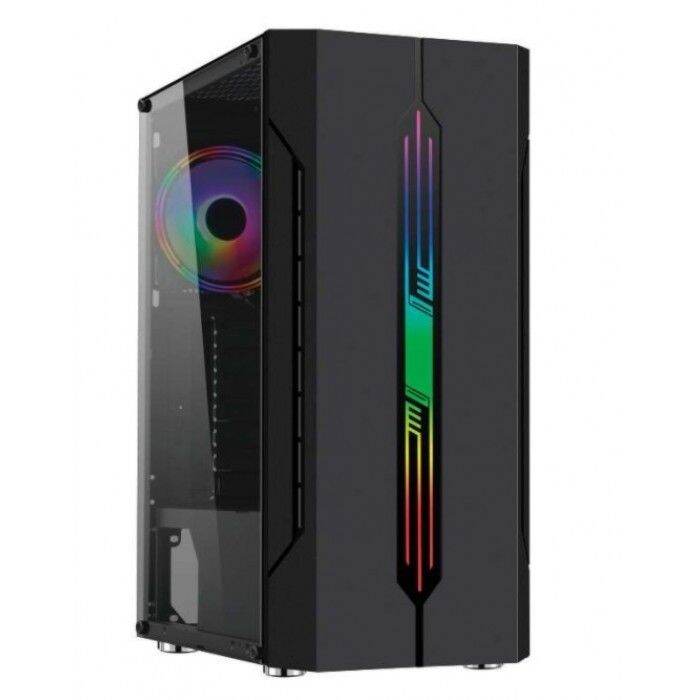 Casing komputer gaming imperion ATX micro mini tempered glass led rgb usb 3.0 free 1 fan 120mm ...