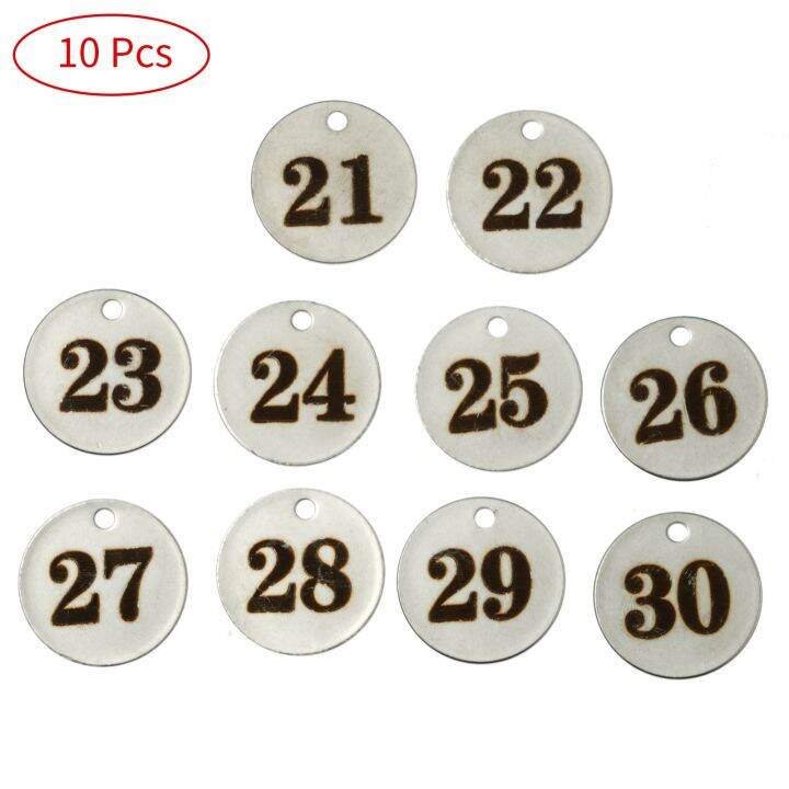 {MONSTER Keychain} 10Pcs Stainless Steel Number Tag Round Digital ...
