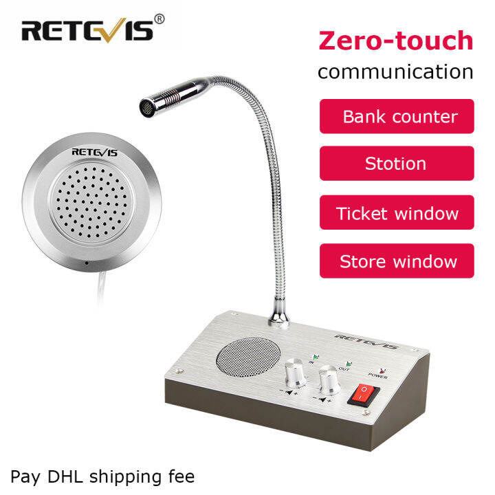 Retevis RT-9908 Dual Way Window Intercom System Bank Counter Interphone ...