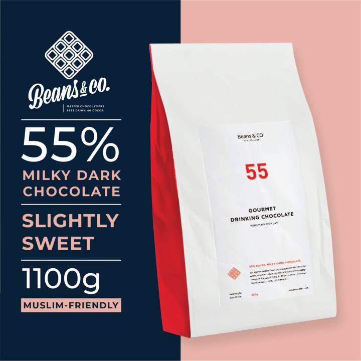 Beans&CO 55% Milky Dark Chocolate Refill Pack 1.1kg | Lazada