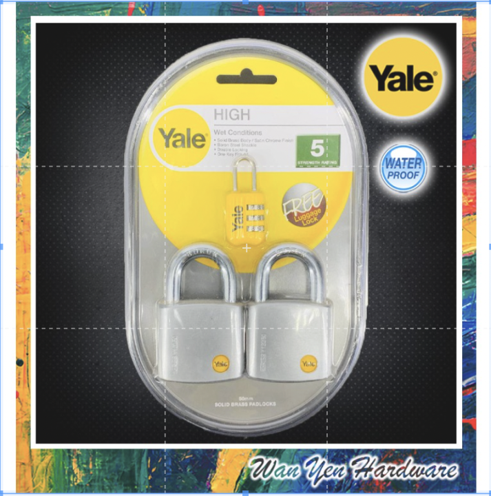 YALE SOLID BRASS PADLOCK Y120/50/127/2/P1 (50MM) | Lazada