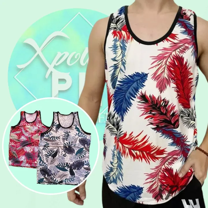 XpowerPH (Assorted Designs) Tropical Summer Colored Sando for Men ...