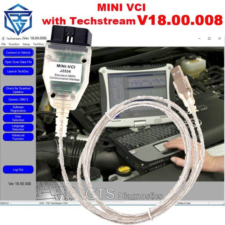 MINI VCI MINIVCI J2534 Tis Techstream Software V18.00.008 For Toyota ...