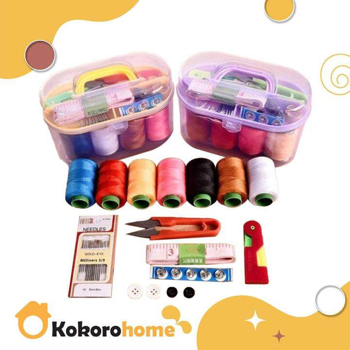 KOKORO Sewing Box Set Portable Sewing Kit Set Needle Thread Tape ...