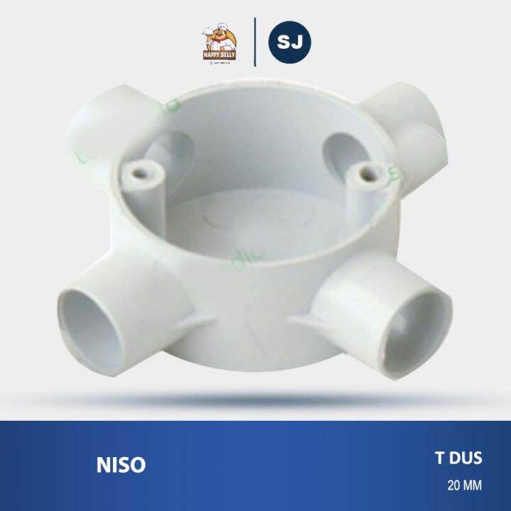 T DUS / T-DUS / T DOS CABANG 4 NISO 20 MM PUTIH T DUS KABEL LISTRIK ...
