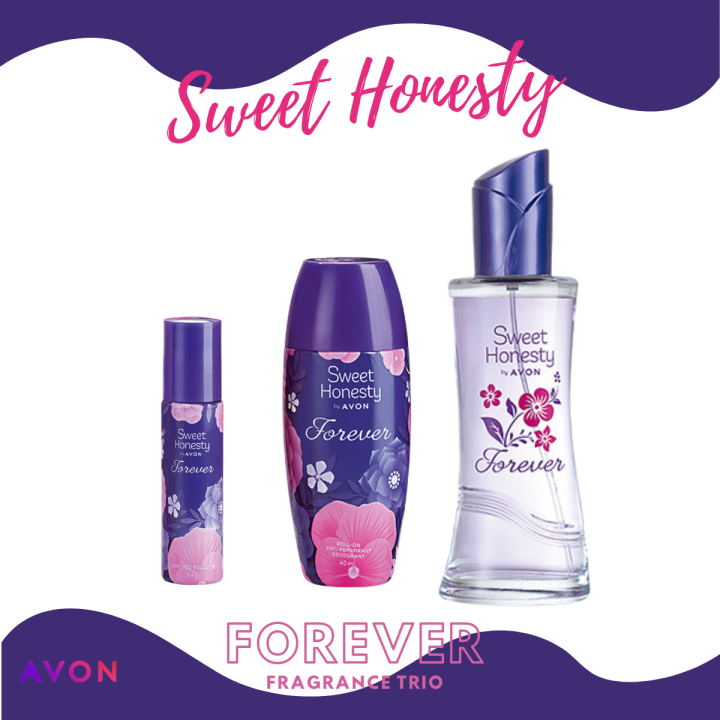 Avon Sweet Honesty FOREVER Fragrance Trio Purse 9ml, Roll On Deodorant ...
