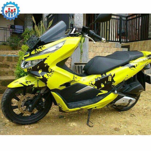 Stiker Motor / decal pcx kuning striping fullbody Otomotif Printing ...