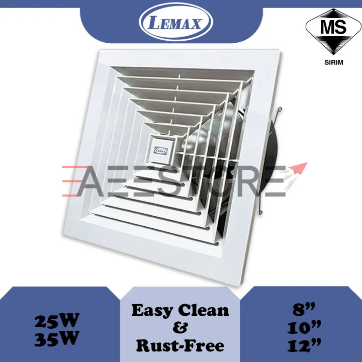 ( SIRIM ) LMX / Lemax 8" / 10" /12" Ceiling Ventilation Fan ( 25W / 35W ...